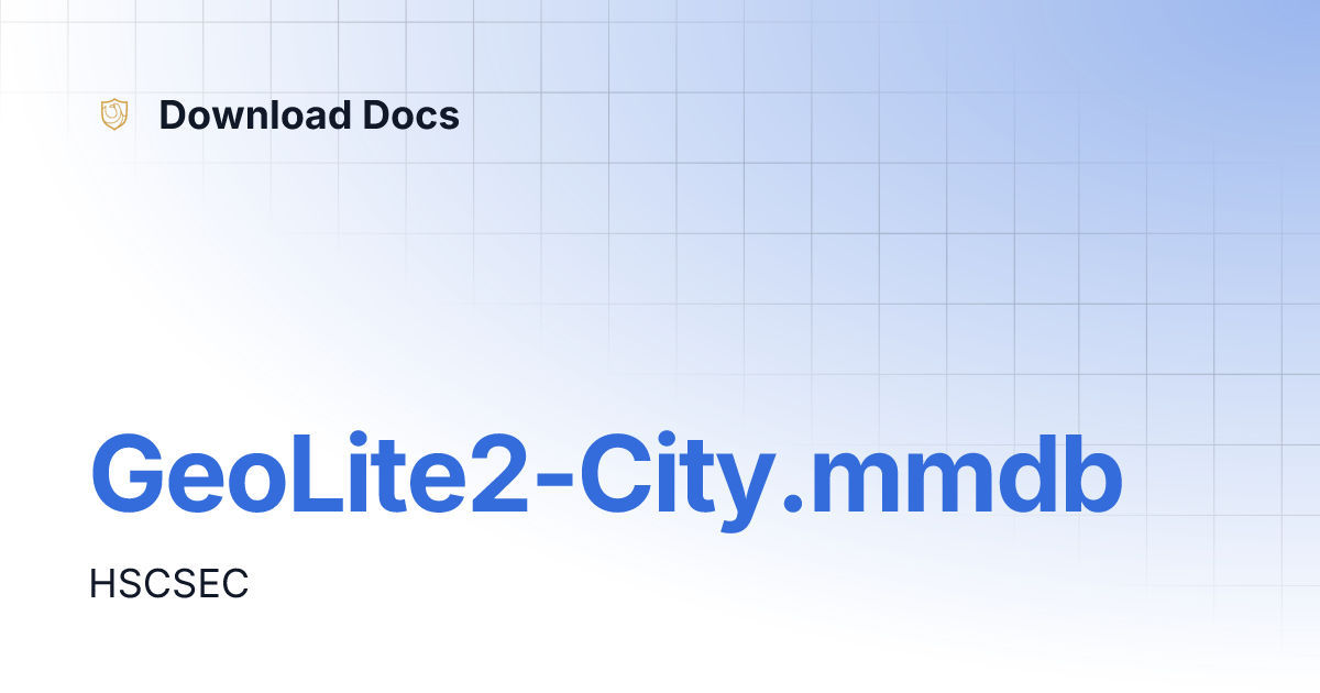 GeoLite2-City.mmdb | Download Docs